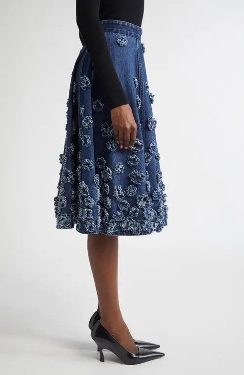 Buy Michael Kors Floral Appliquè Denim Midi Skirt - Light